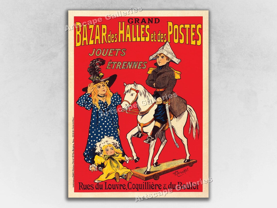 1900 Bazar des Halles et des Postes Jouets Toy Fair French Art Nouveau ...