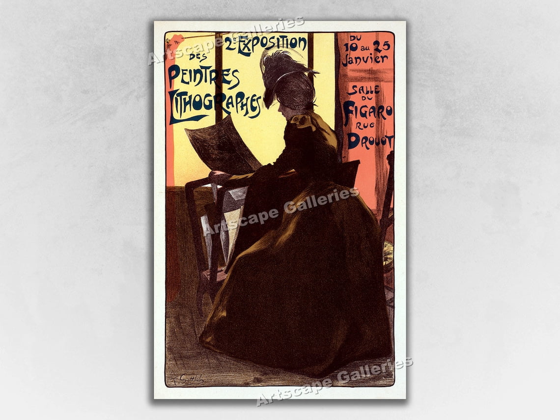 1900 Exhibition Paris French Art Nouveau Art, Stretched Canvas ...