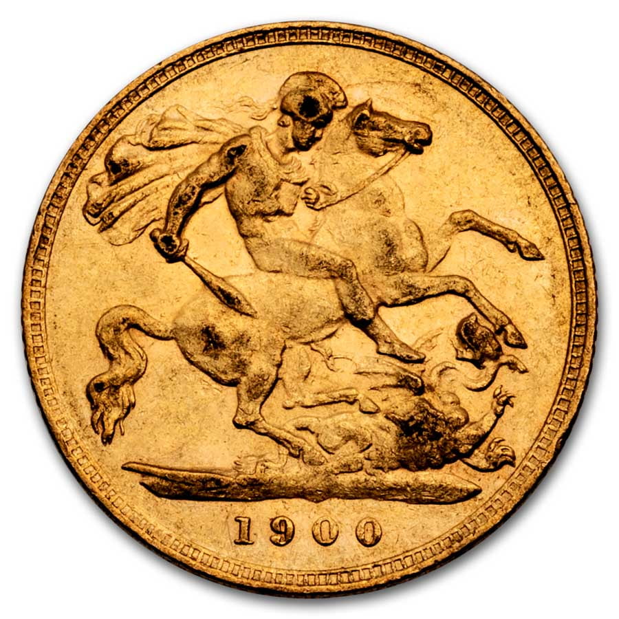 1900 Great Britain Gold Half-Sovereign Victoria Veil BU - Walmart.com