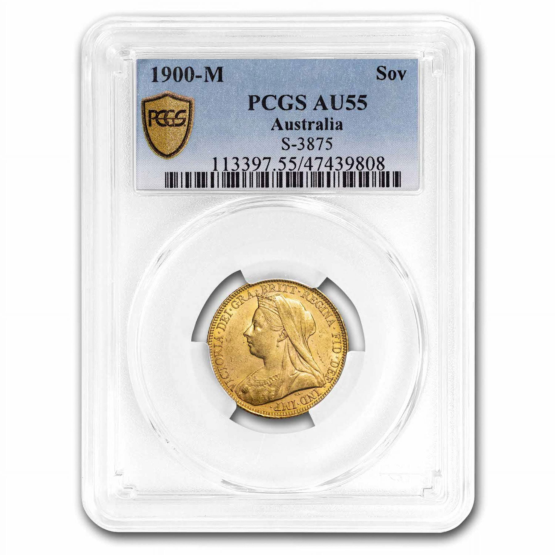 1900-M Australia Gold Sovereign Victoria Veil Head AU-55 PCGS - Walmart.com