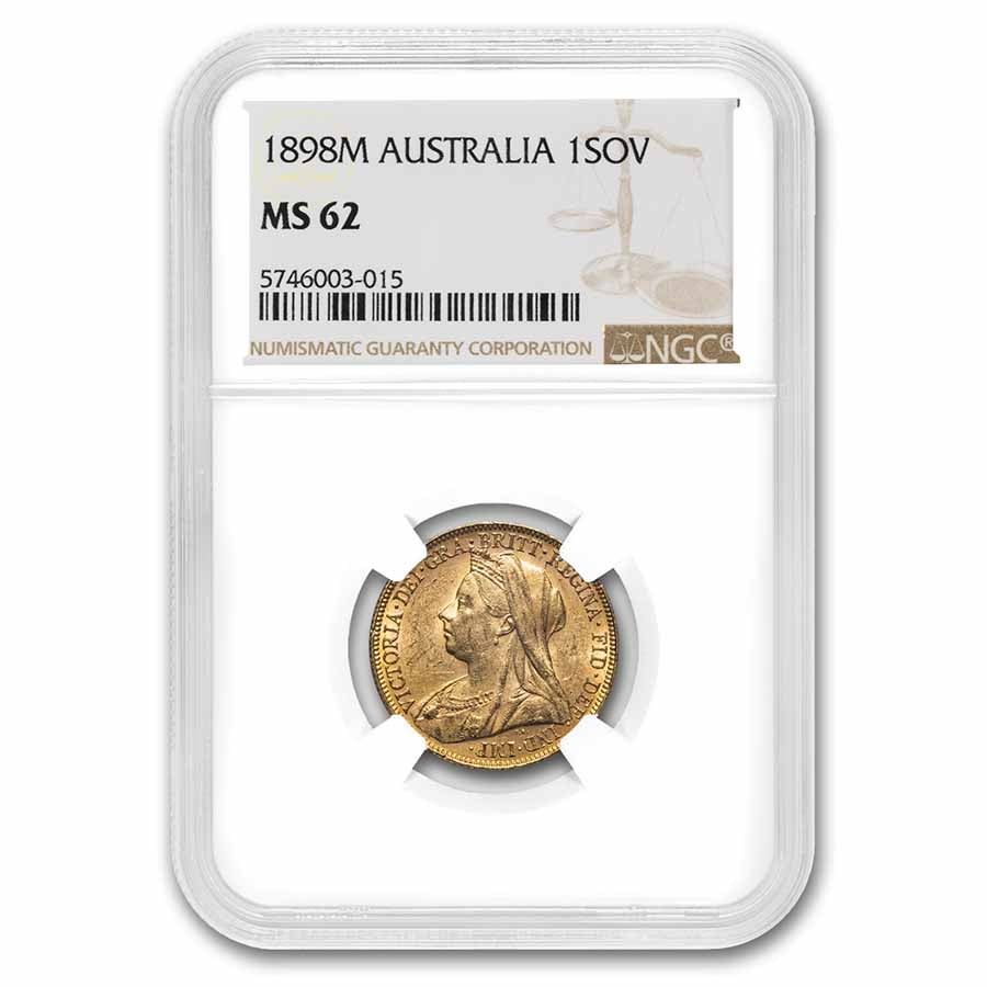 1900-M Australia Gold Sovereign Victoria Veil Head MS-61 NGC - Walmart.com