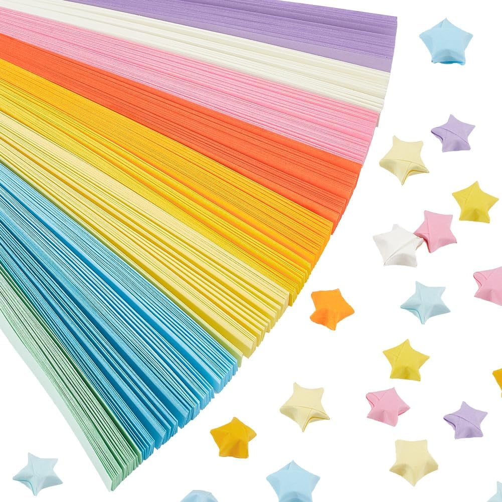 1900Pcs 10 Colors Star Strip Origami Stars Paper Lucky Gradient ...