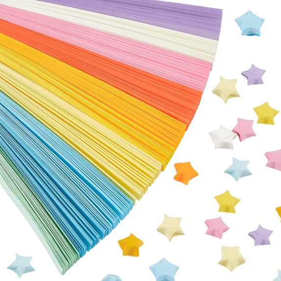 1900Pcs 10 Colors Star Strip Origami Stars Paper Lucky Gradient Colorful Shiny Glitter Shimmer ...