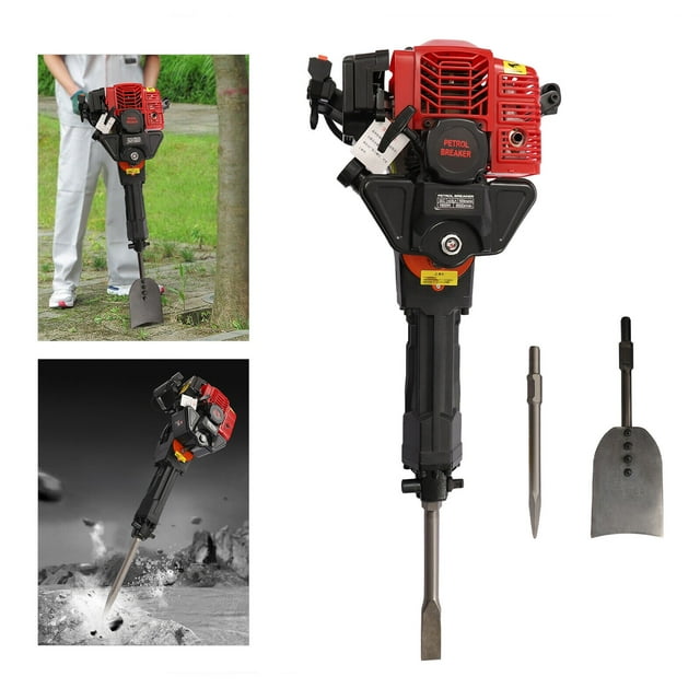 1900W 2 Stroke 52CC Gas Powered Excavator Garden Tree Digger Shovel ...