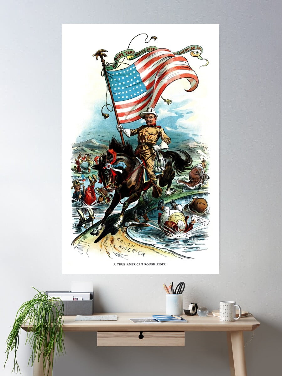 1902 Rough Rider Teddy Roosevelt Poster Wall Art, Modern Wall Decor For ...