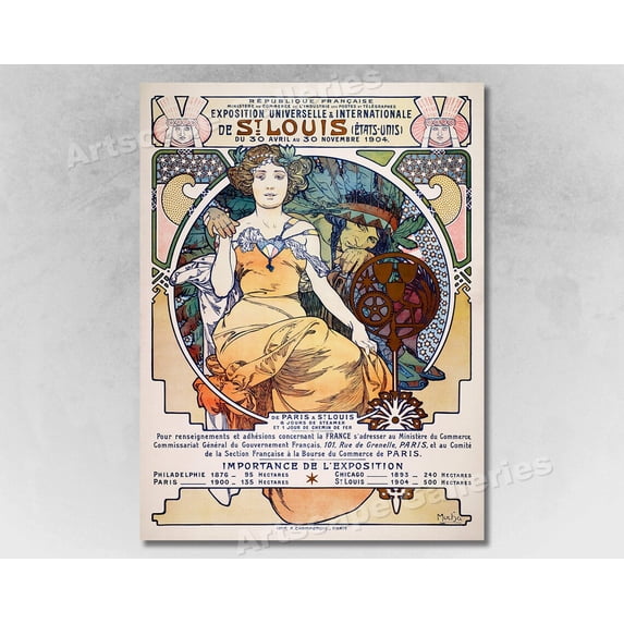 1903 St. Louis Exposition Alphonse Mucha Vintage Style Travel, Unframed ...