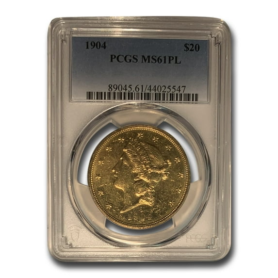 1904 $20 Liberty Gold Double Eagle MS-61 PL PCGS - Walmart.com