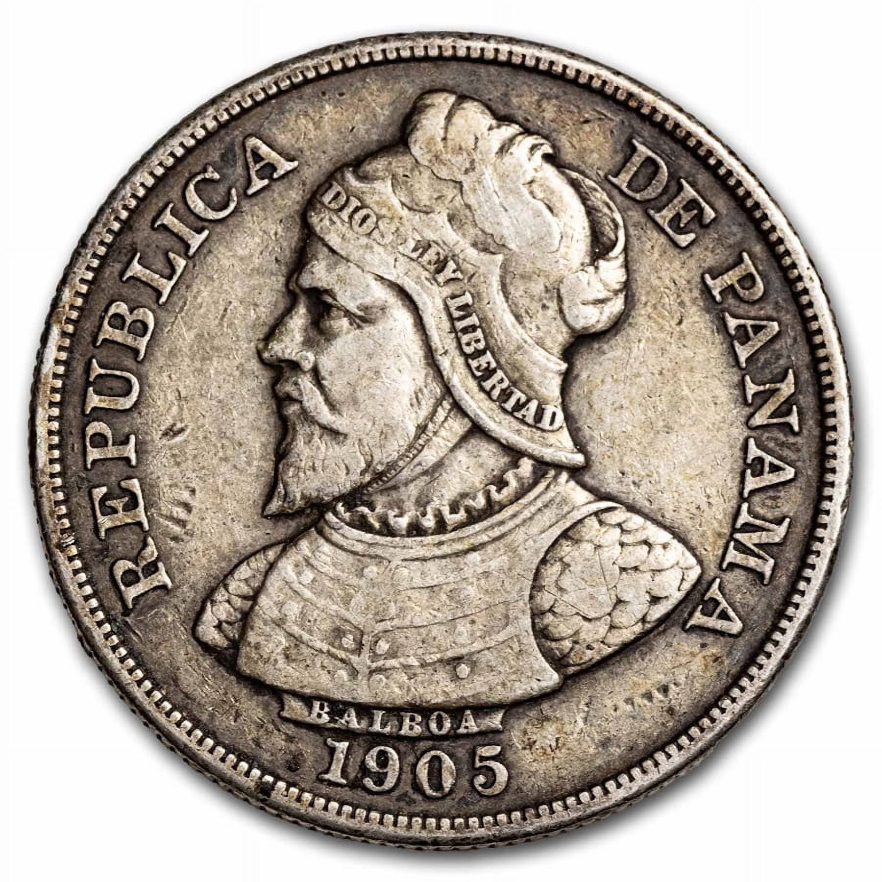 1905 Panama Silver 50 Centesimos VF - Walmart.com