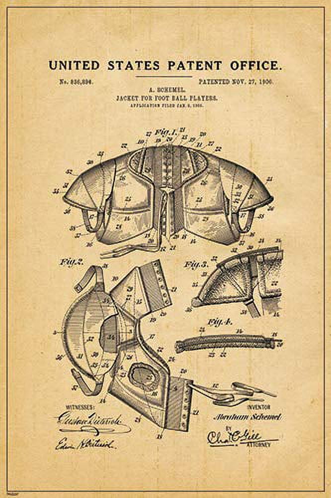 1906 Jacket for Football Players US Patent Blueprint Engineering ...
