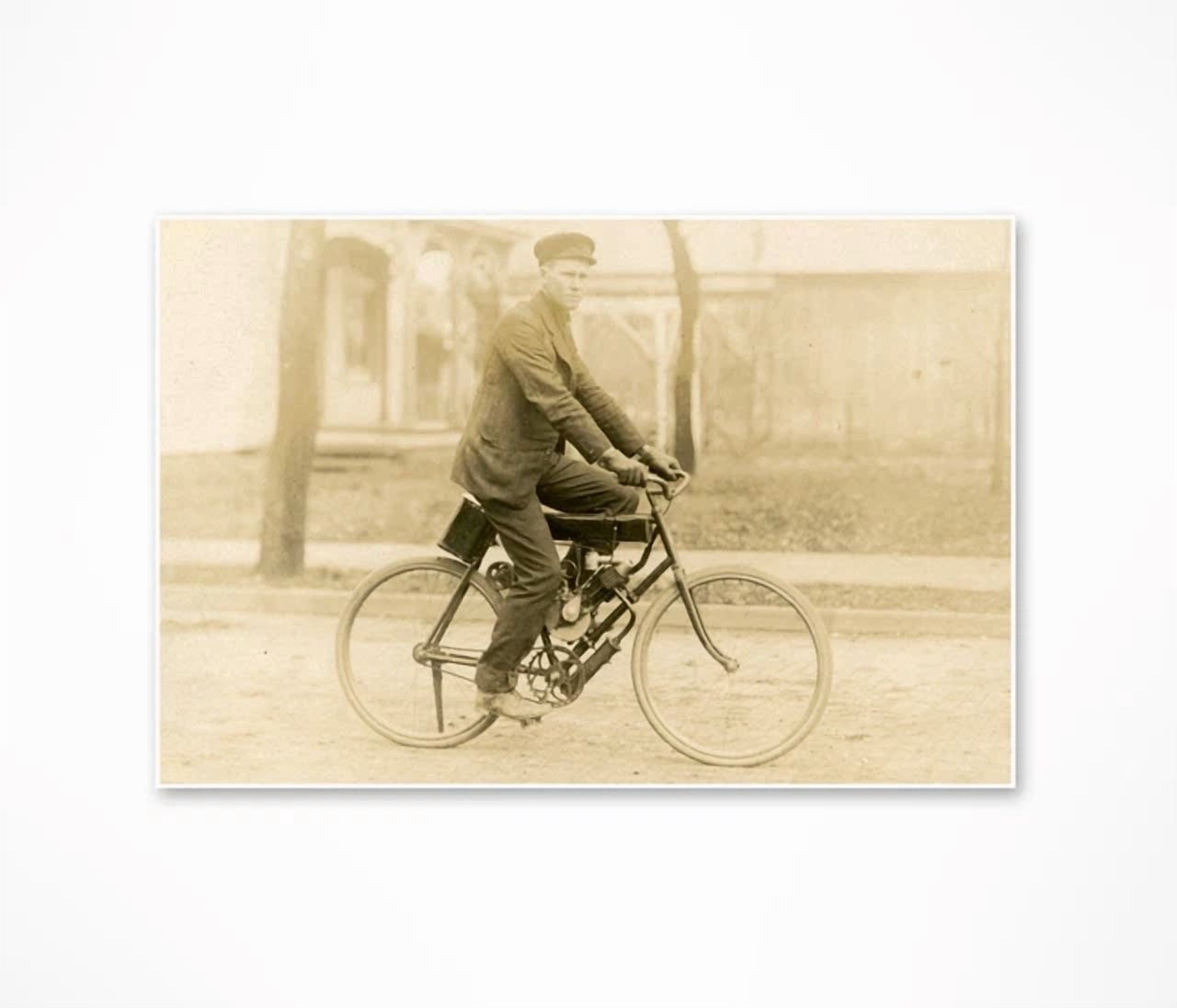 1906 Motorcycle Photo Poster - Vintage Bicycle Art Ghost Art Home Decor ...