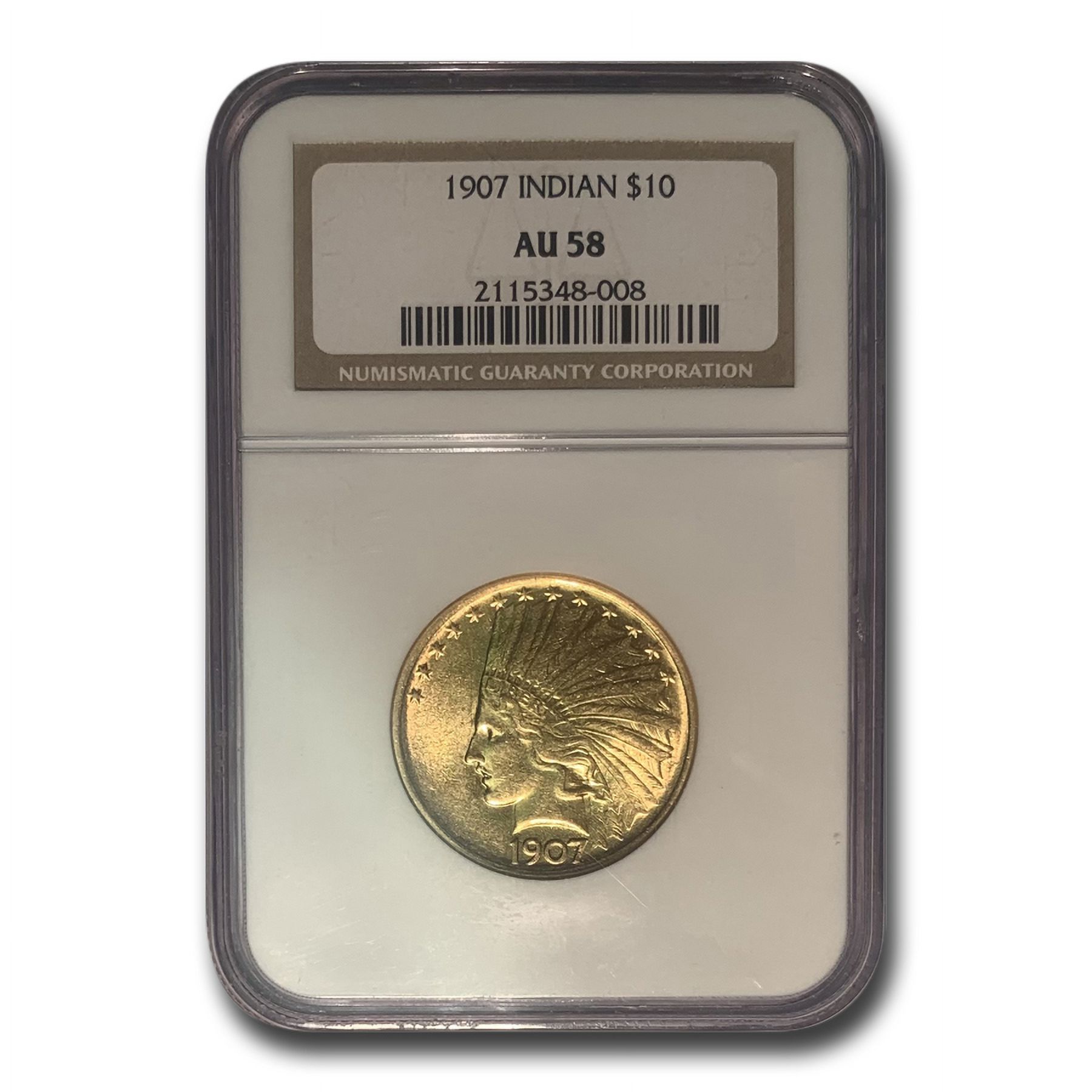 1907 $10 Indian Gold Eagle AU-58 NGC - Walmart.com