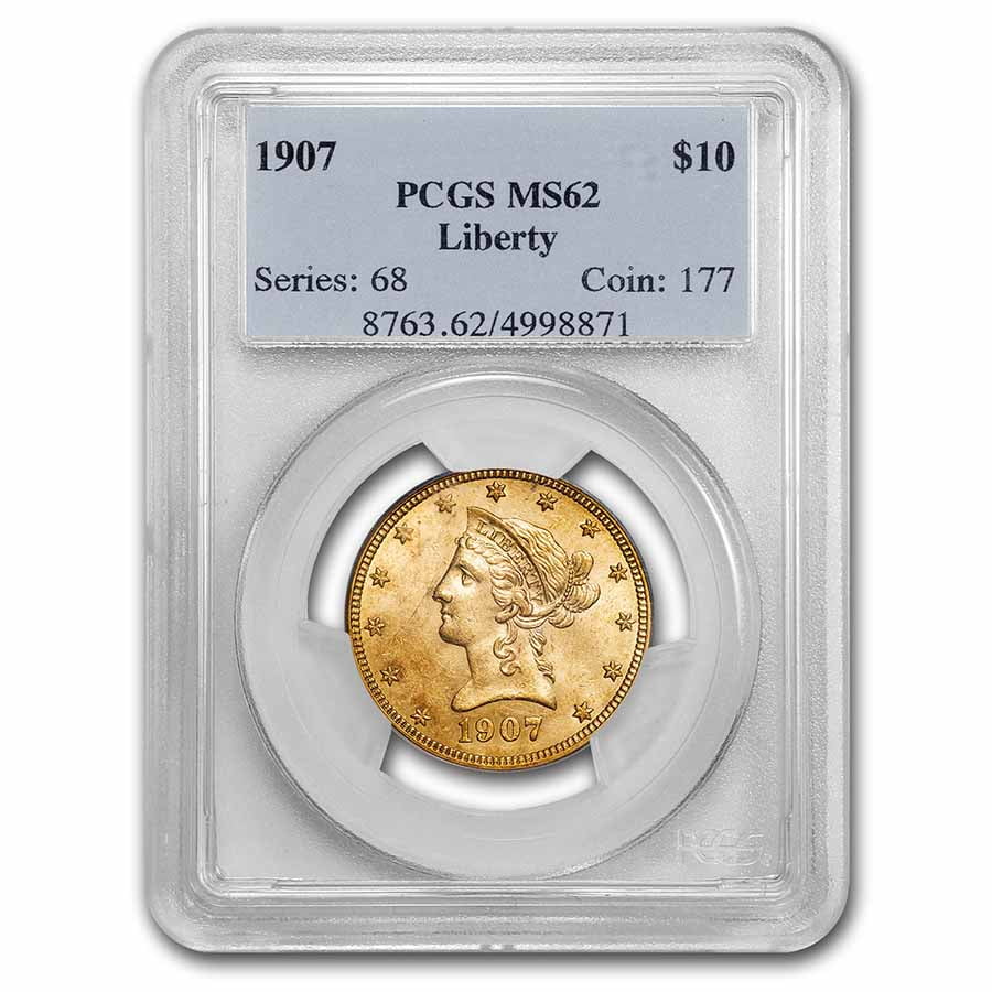 1907 $10 Liberty Gold Eagle MS-62 PCGS - Walmart.com
