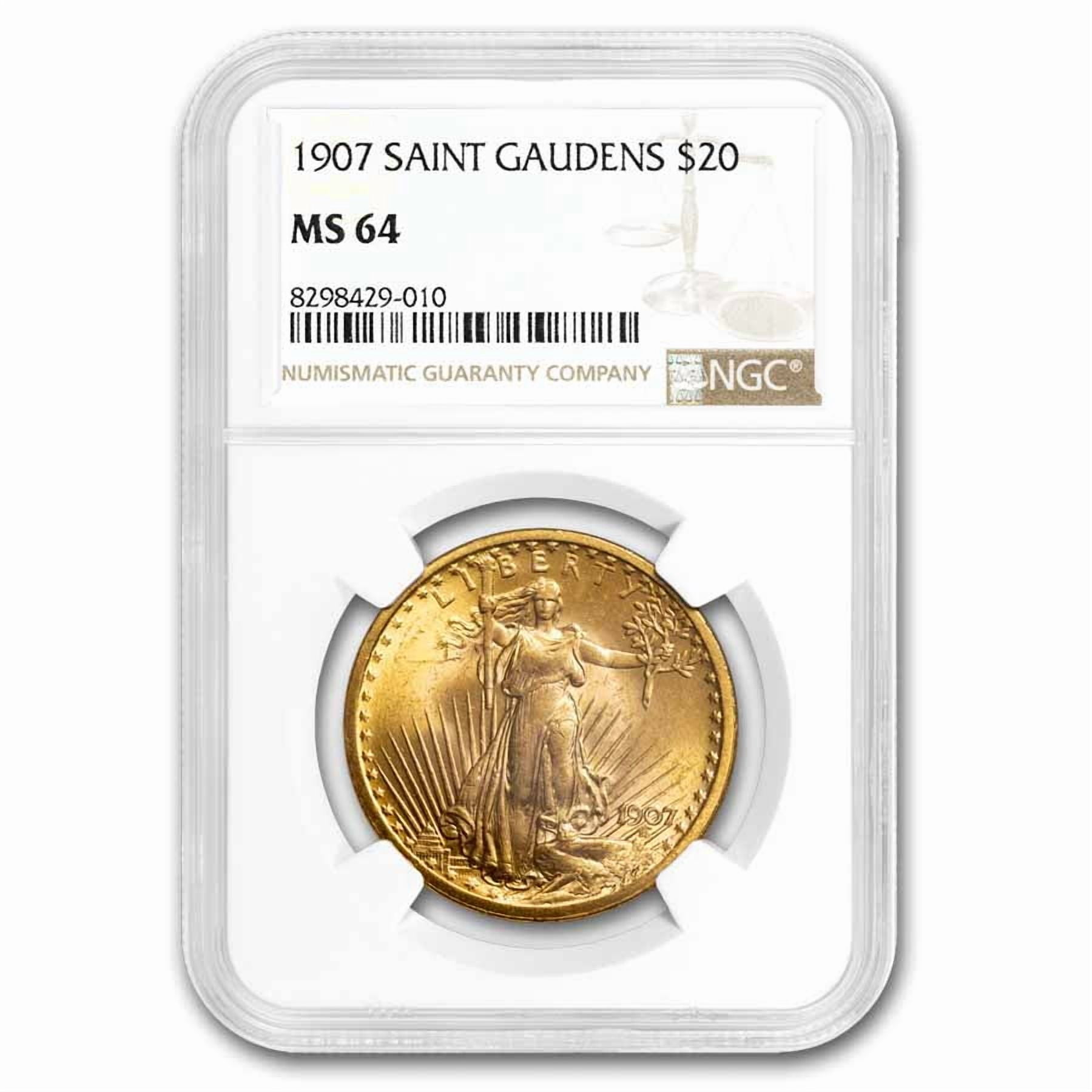1907 $20 St Gaudens Gold Double Eagle MS-64 NGC - Walmart.com