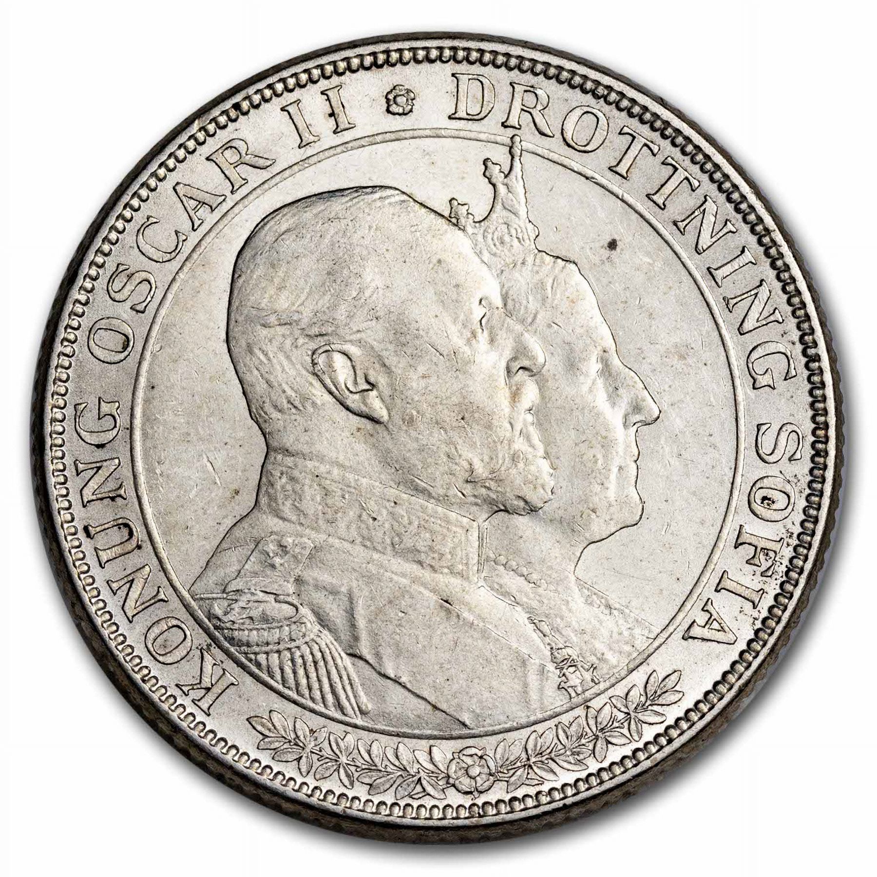 1907-EB Sweden Silver 2 Kronor Oscar II BU Golden Wedding Jubilee - Walmart.com