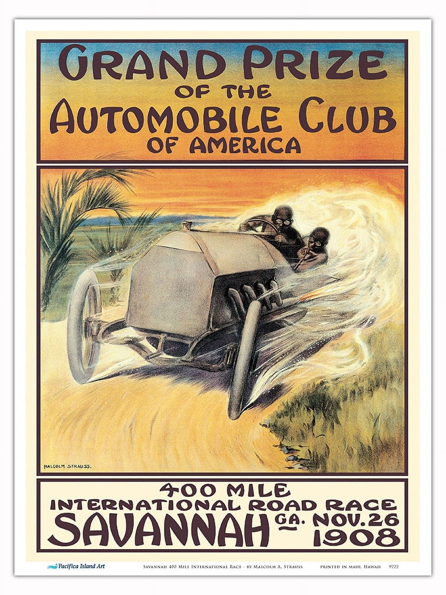 1908 Savannah Georgia 400 Mile International Road Race - Automobile ...