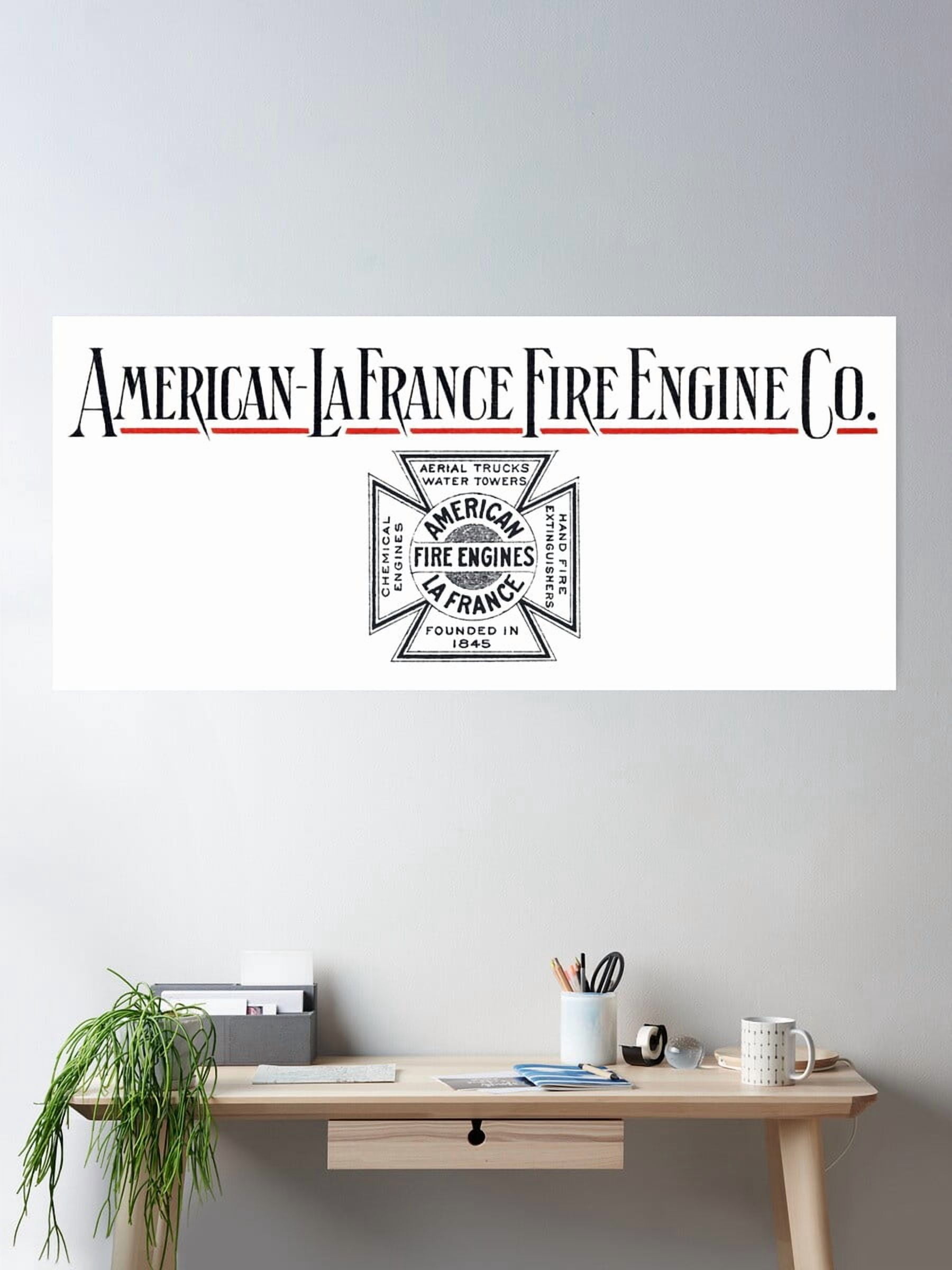 1909 American Lafrance Fire Engine Poster Wall Art Modern Wall Decor ...