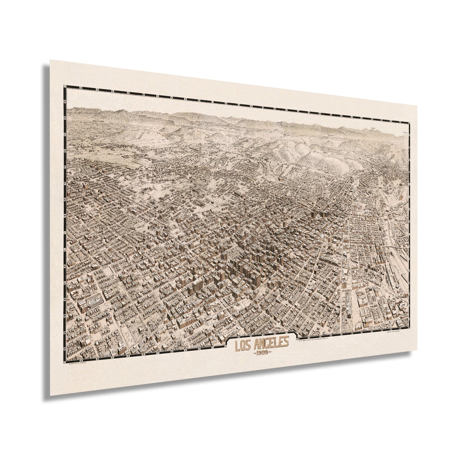 1909 Map of Los Angeles California - Vintage Map Wall Art - Los Angeles ...