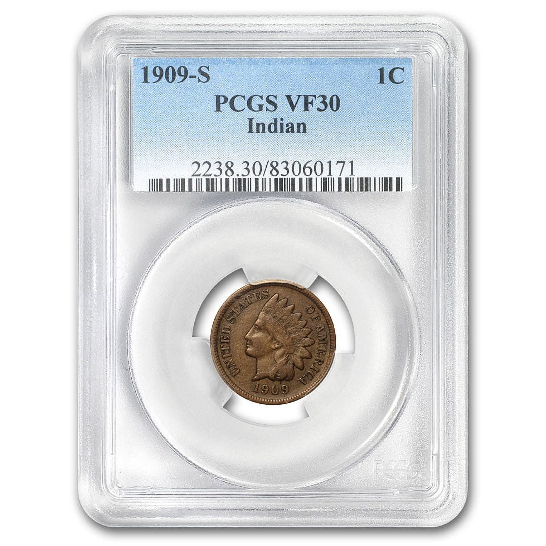 1909-S Indian Head Cent VF-30 PCGS - Walmart.com