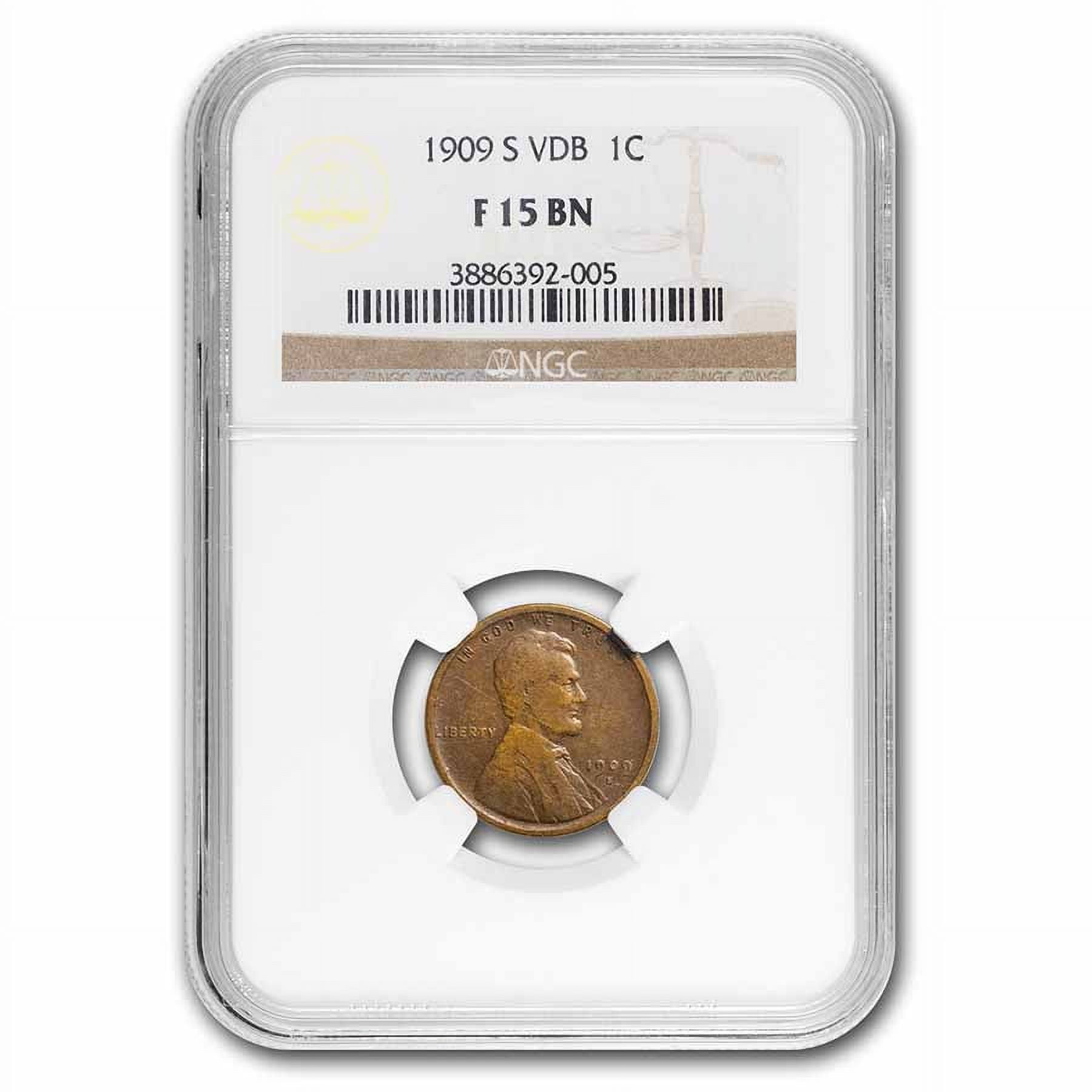 1909-S VDB Lincoln Cent Fine-15 NGC - Walmart.com
