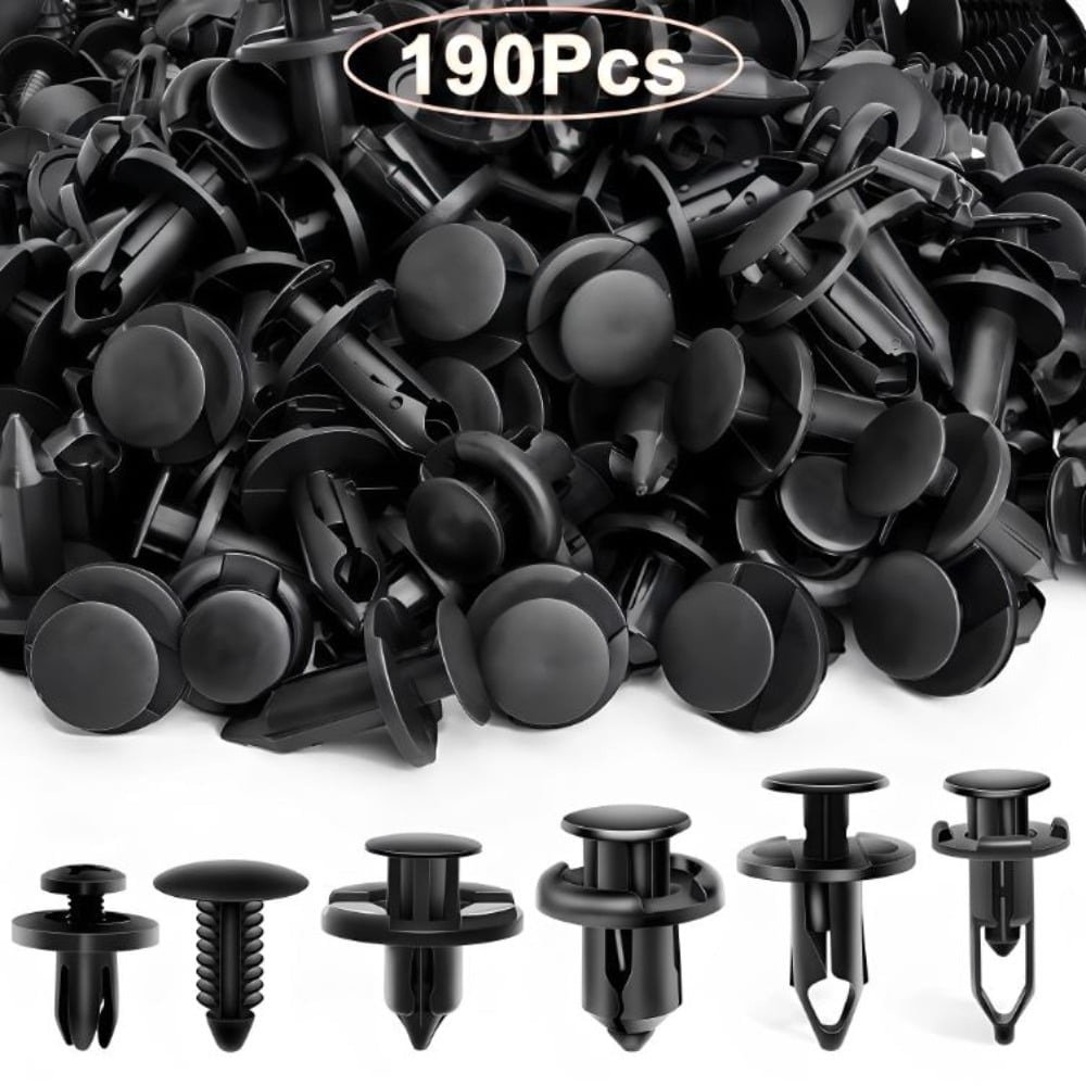190Pcs Universal Car Body Fastener Clips, Plastic Rivets Panel Fender ...