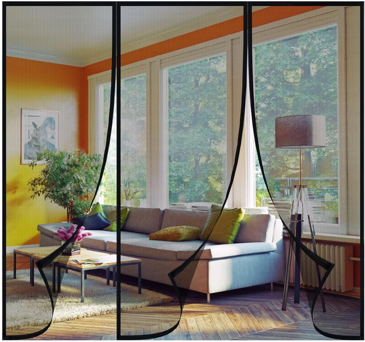 190X200Cm Fiberglass Magnetic Mesh Screen Door For Sliding Door - Heavy ...