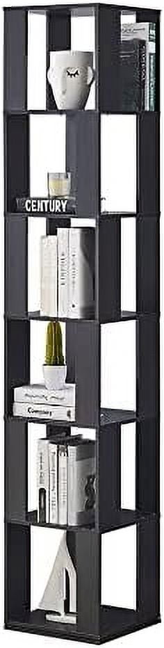 190cm Rotating Bookcase, 6-Tiers Display Shelf, Freestanding Bookshelf ...