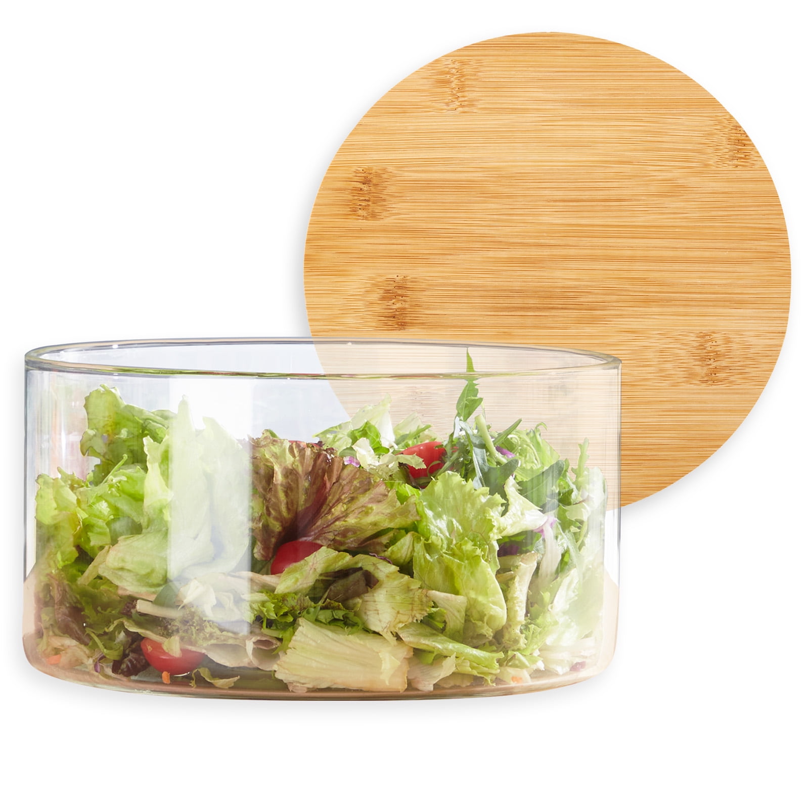 190oz Extra Large Glass Trifle Bowl with Lid, Modern Design Clear Glass ...