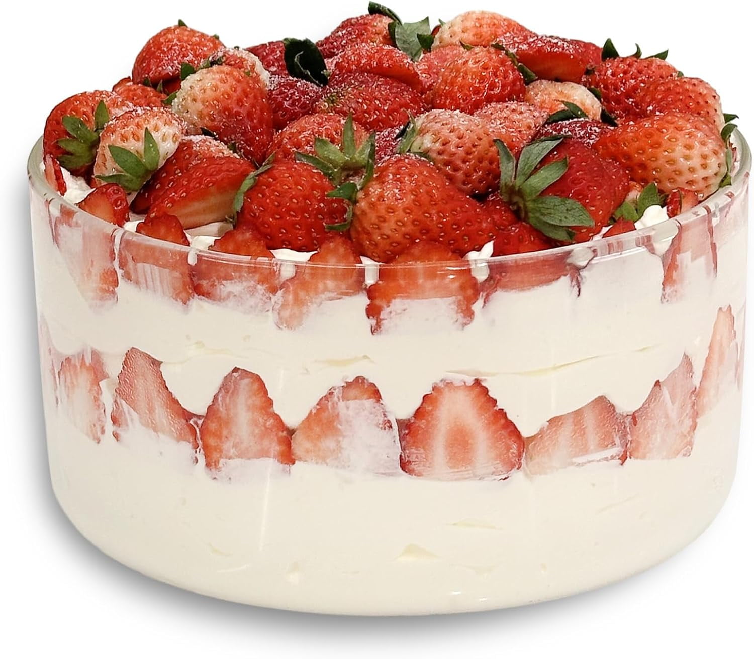 190ozGlass Trifle Bowl with Lid, Modern Design Clear Glass Round ...