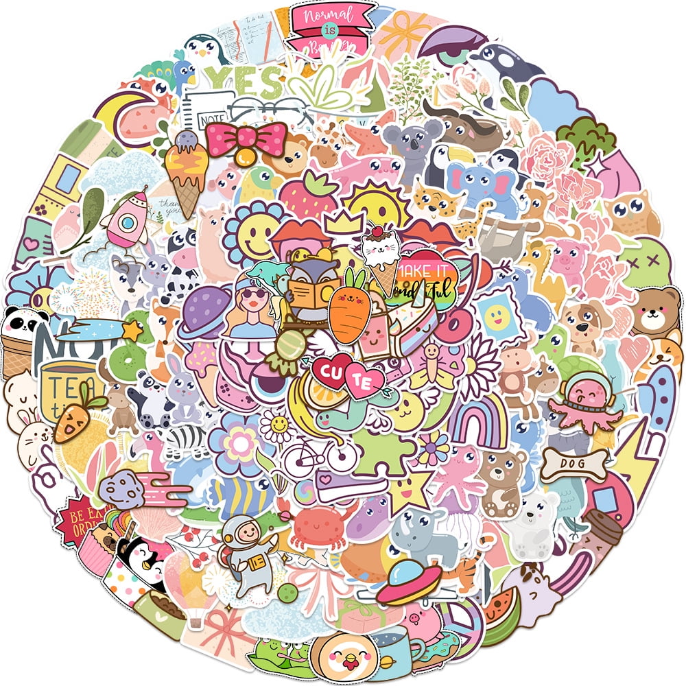 190pcs Cartoon Cute Stickers for Water Bottle, Aesthetic Vsco Laptop ...