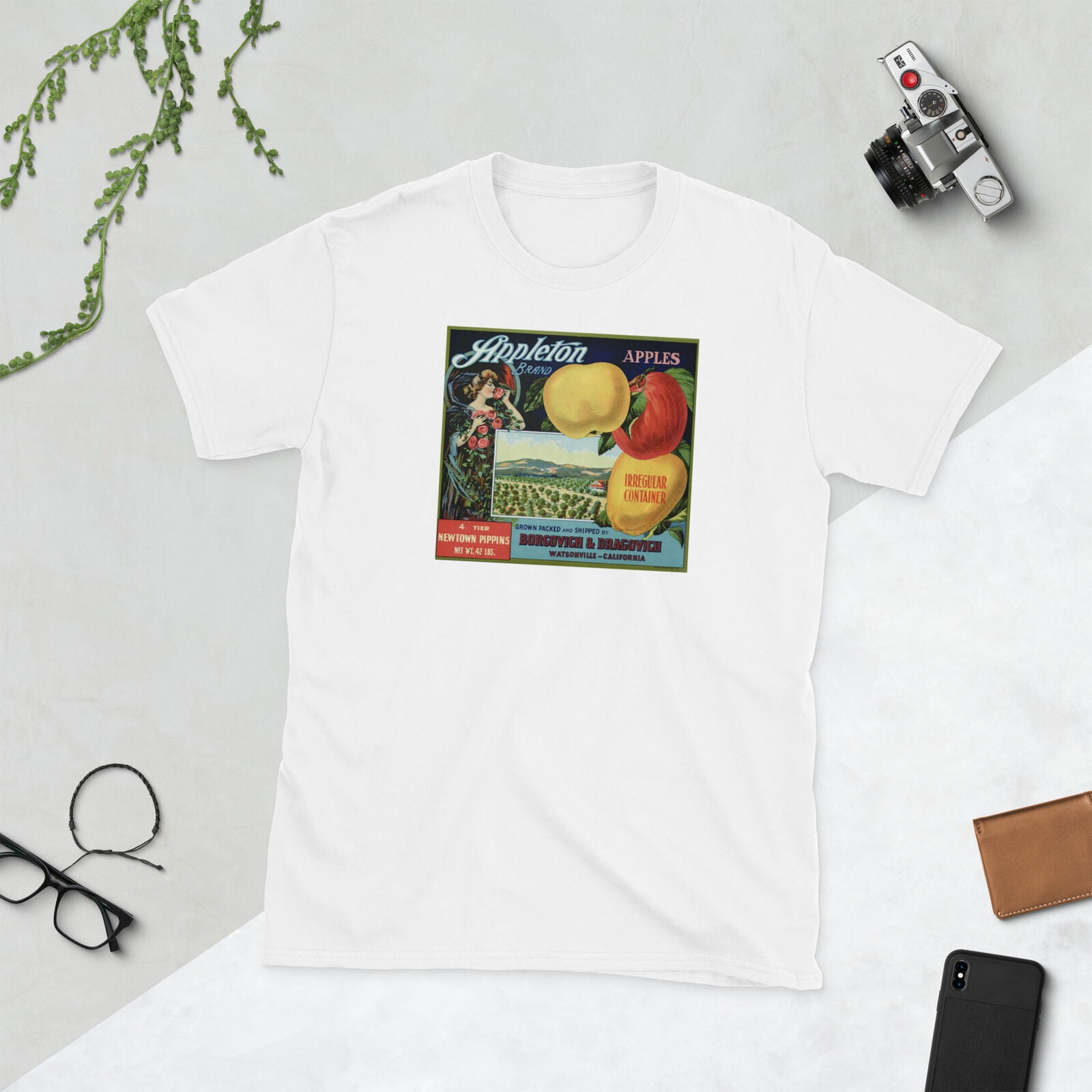 1910-20s Appleton Brand Apples Unisex T-Shirt - Walmart.com