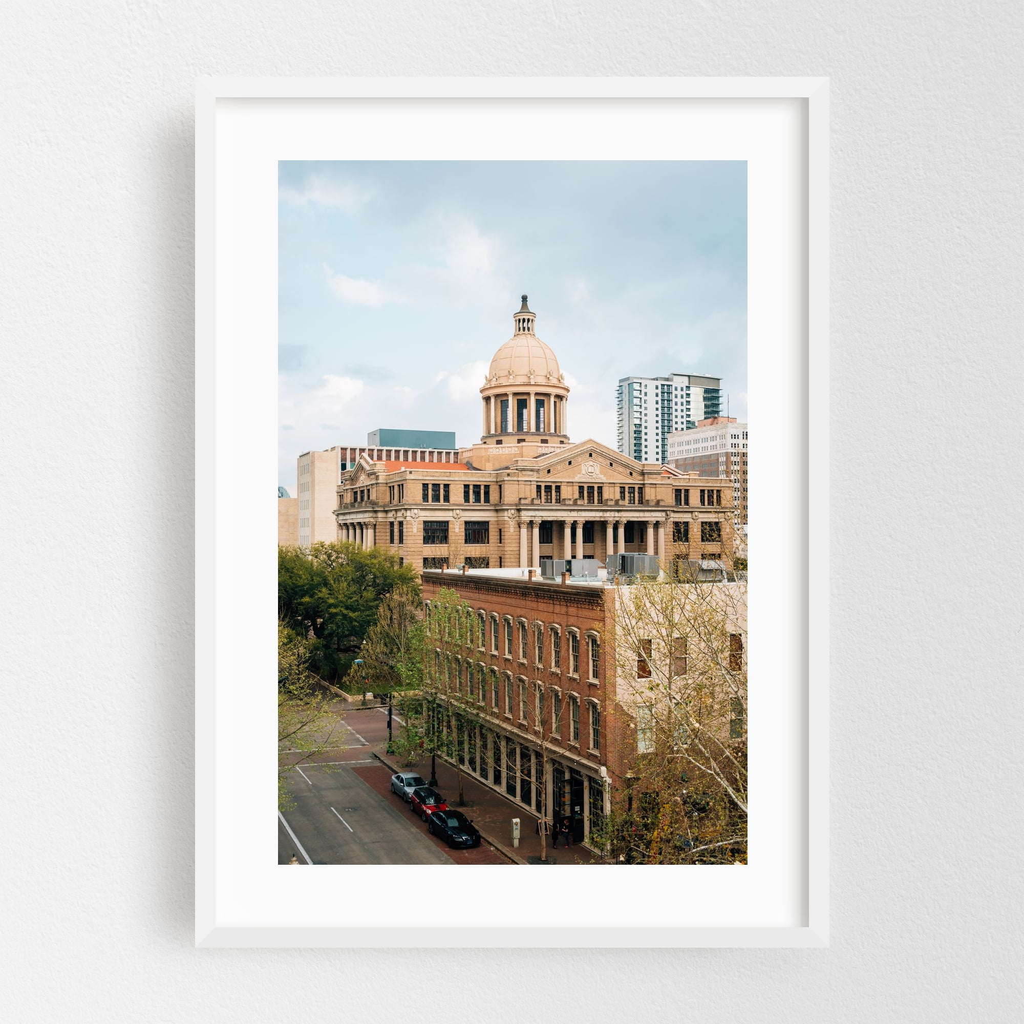 1910 Harris County Courthouse - Houston Texas Photography White Framed ...