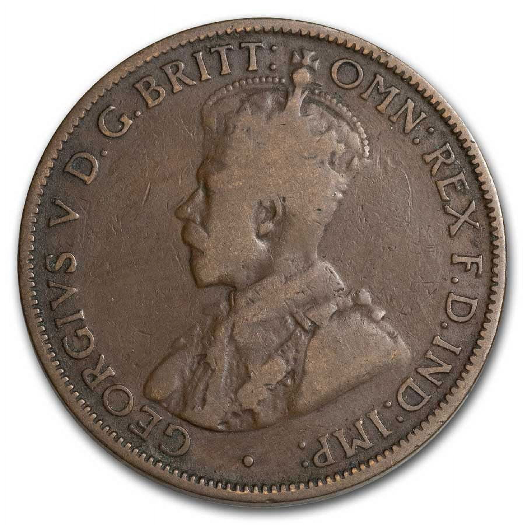 1911-1936 Australia Bronze 1/2 Penny George V Avg Circ - Walmart.com