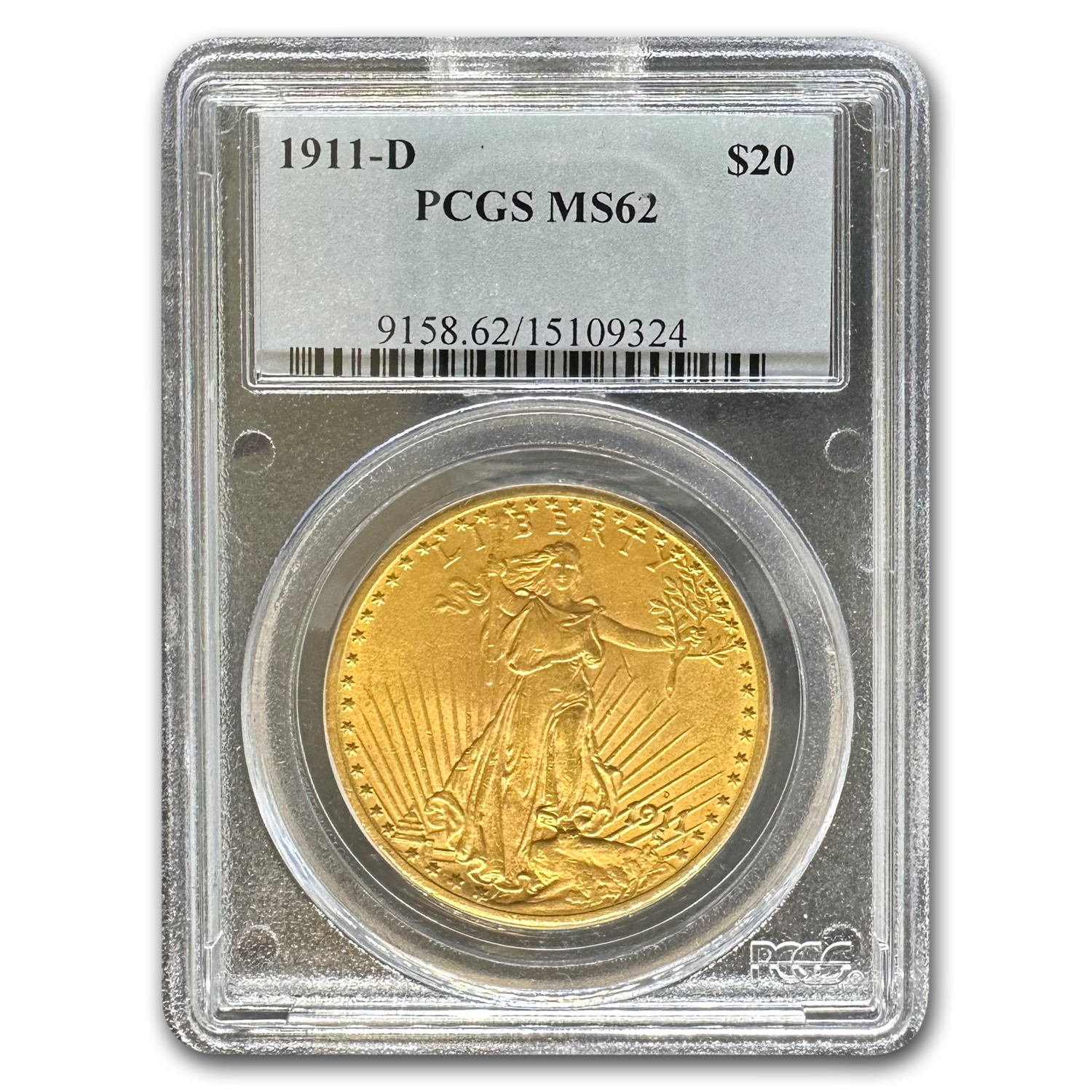 1911-D $20 St Gaudens Gold Double Eagle MS-62 PCGS - Walmart.com