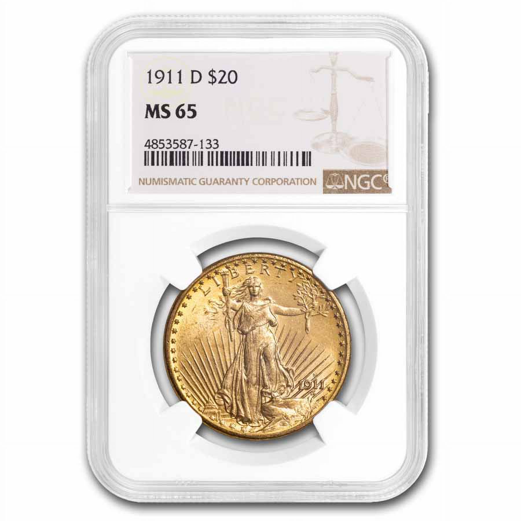 1911-D $20 St Gaudens Gold Double Eagle MS-65 NGC - Walmart.com