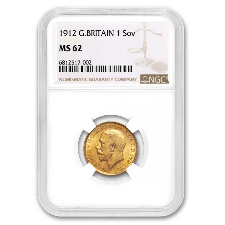 1912 Great Britain Gold Sovereign George V MS-62 NGC - Walmart.com