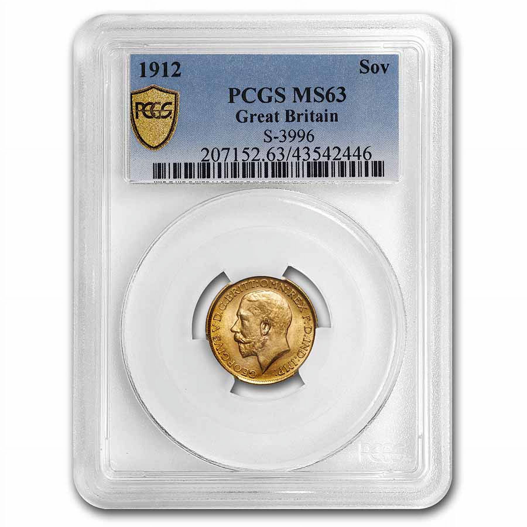 1912 Great Britain Gold Sovereign George V MS-63 PCGS - Walmart.com