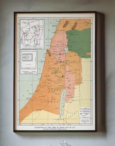 1912 Map - Palestine in the time of Jesus, 4 BC - 30 AD - Israel Holy ...