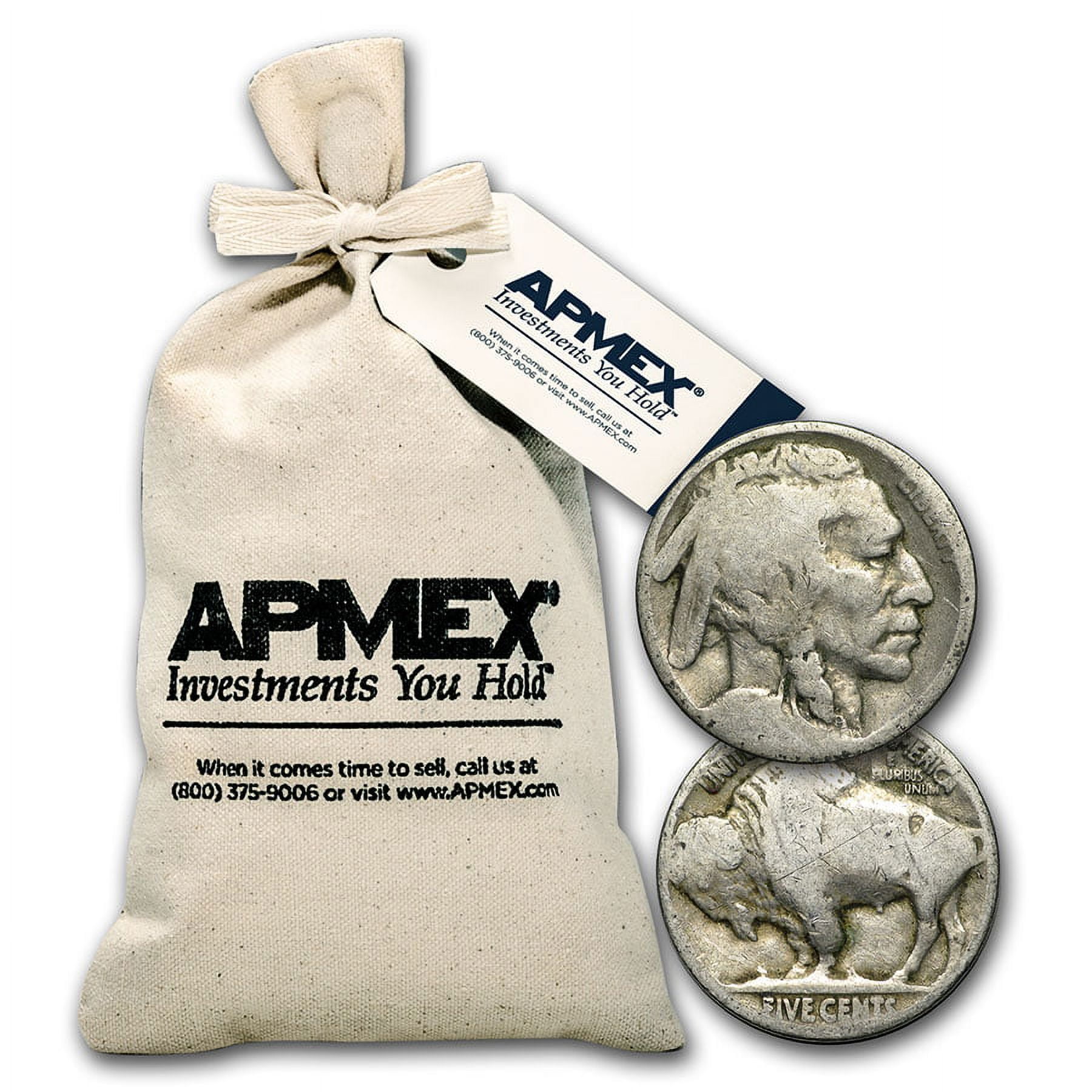 Walmart Collectible 1913-1938 Buffalo Nickels 1000-Coin Bag (No Dates ...