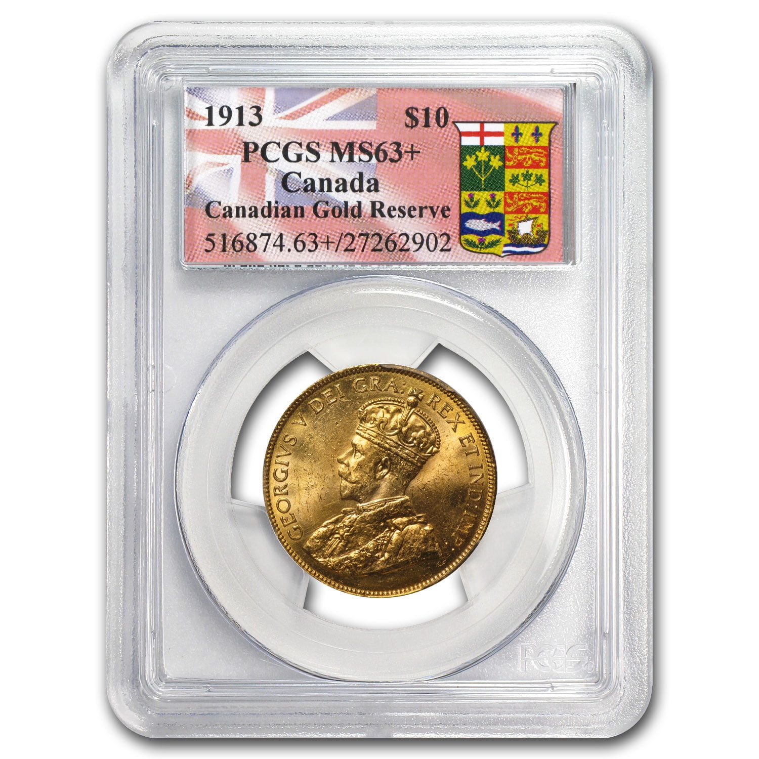 1913 Canada Gold $10 Reserve MS-63+ PCGS (Canadian Gold Reserve ...