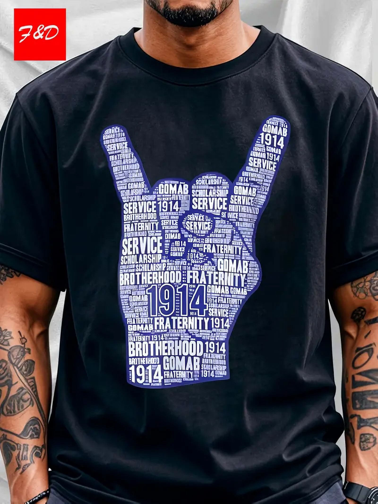1914 Brotherhood Fraternity-Inspired Men's Cotton T-Shirt - Rock & Roll ...