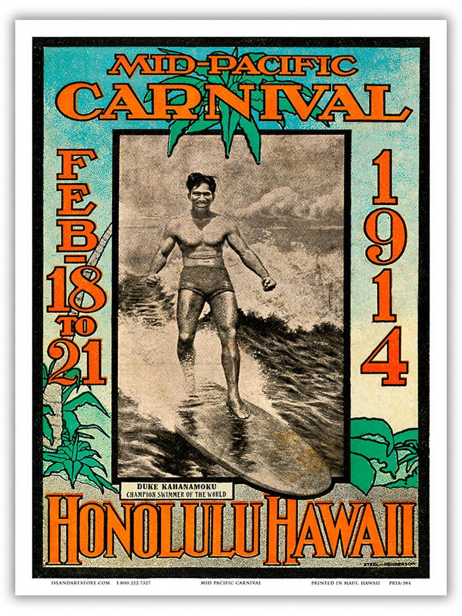 1914 Mid-Pacific Carnival - Duke Kahanamoku - Honolulu Hawaii - Vintage ...
