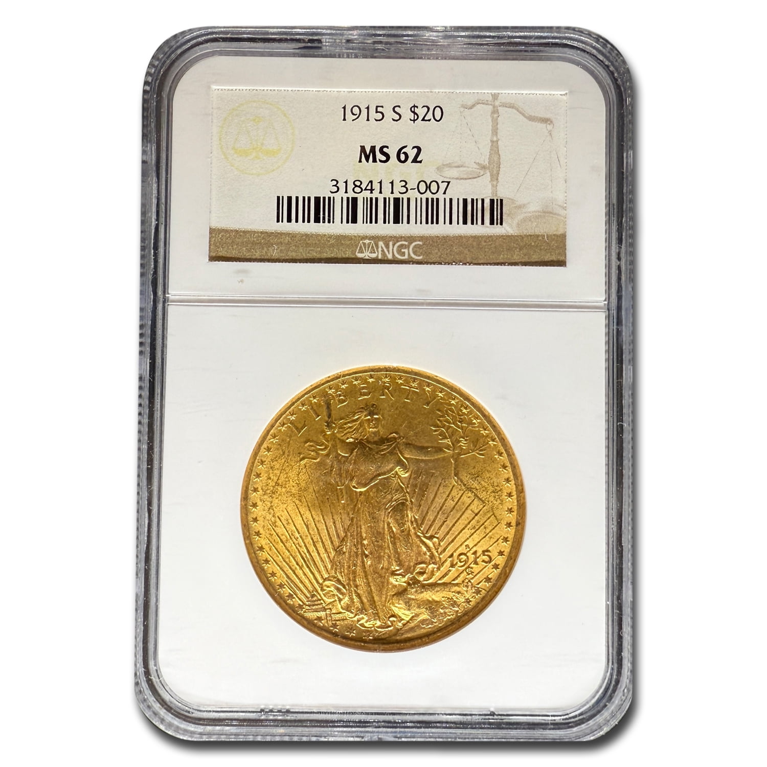 1915-S $20 St Gaudens Gold Double Eagle MS-62 NGC - Walmart.com