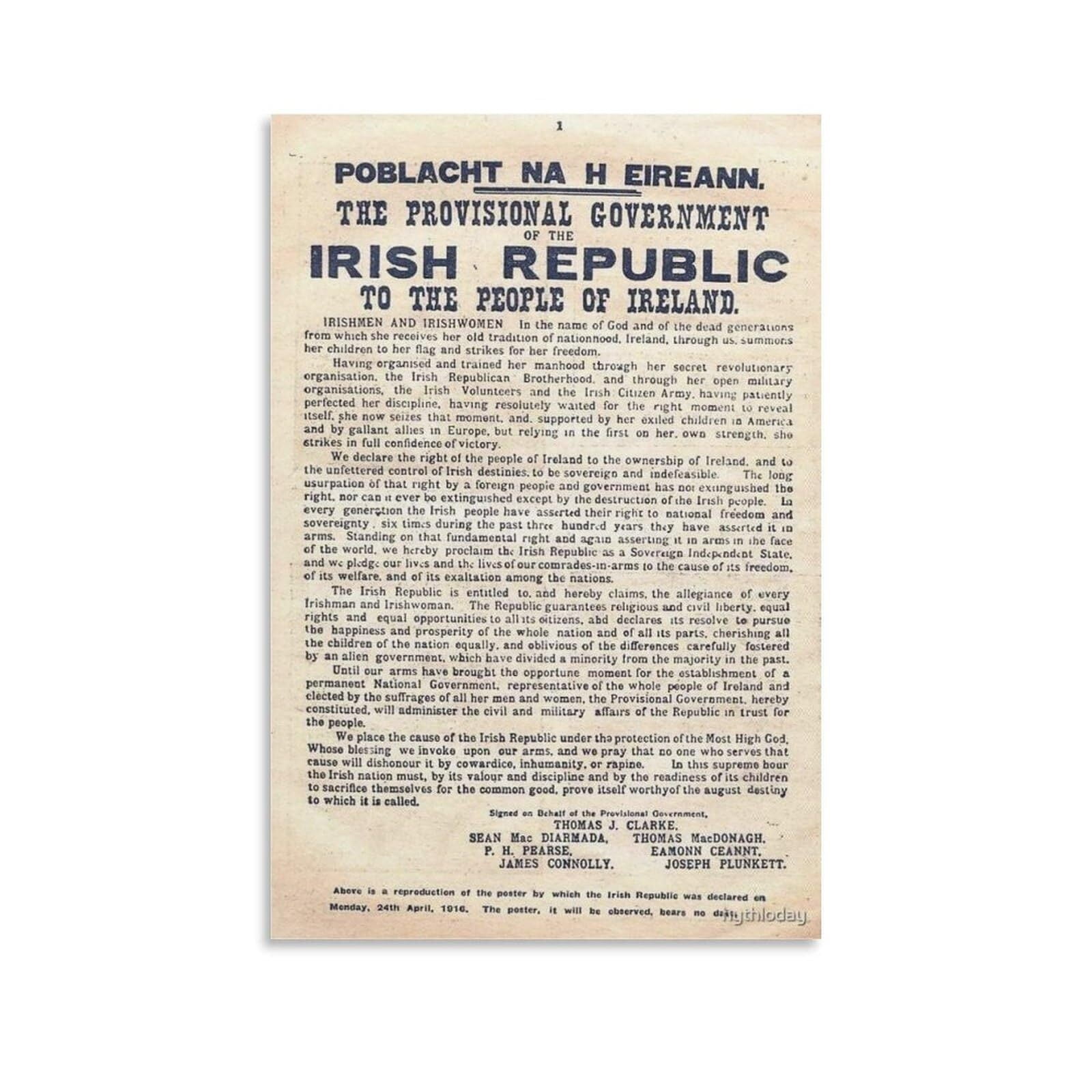 1916 Irish Proclamation Home Decoration Living Room Kitchen Decoration ...