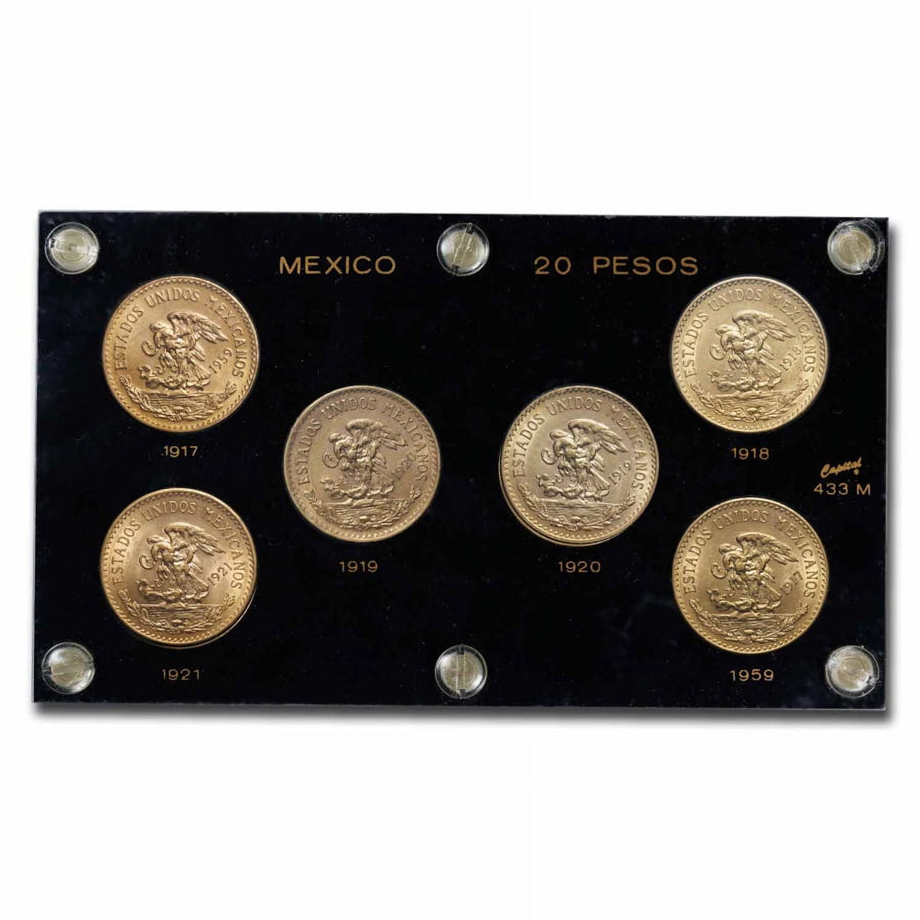 1917-1959 Mexico Gold 20 Peso 6 Coin Type Set - Walmart.com