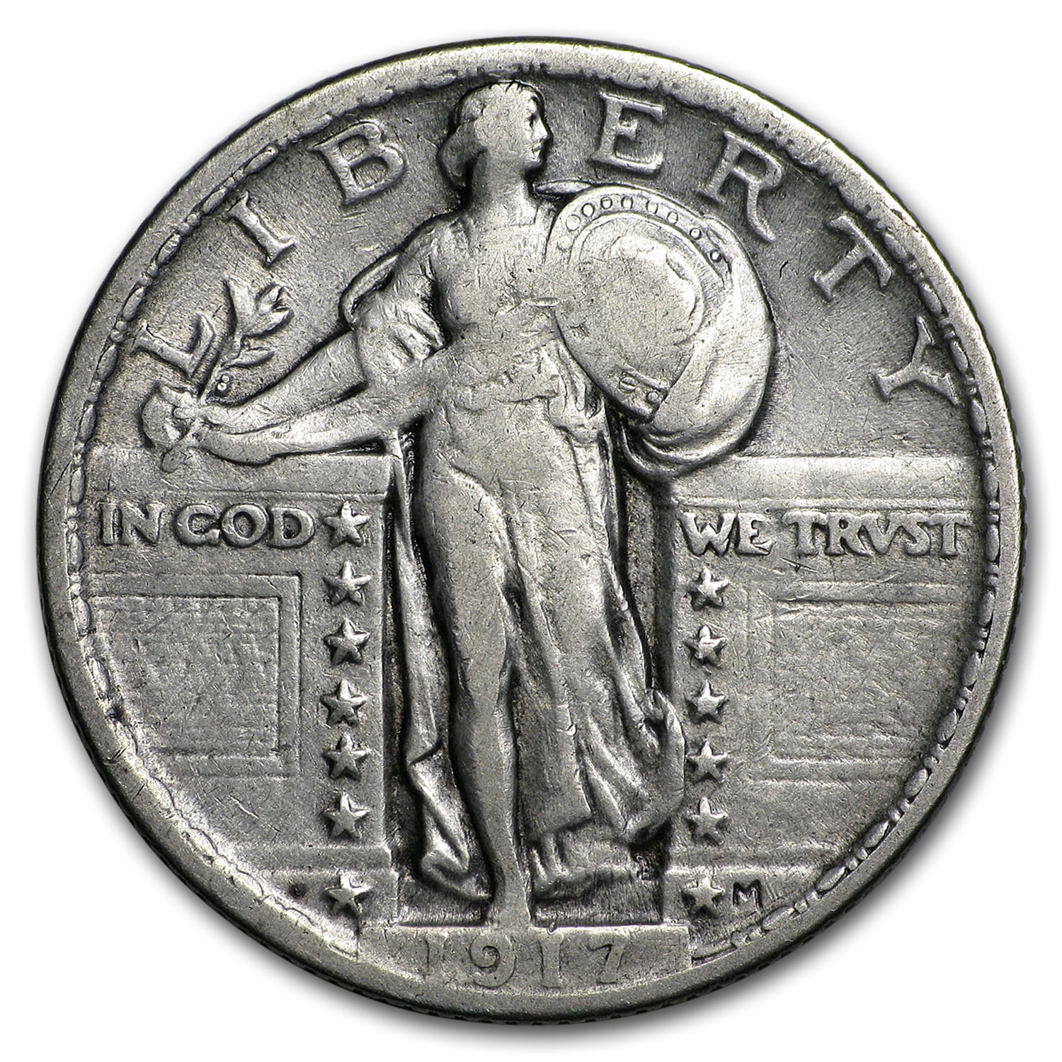 1917 Standing Liberty Quarter Type-II VF - Walmart.com