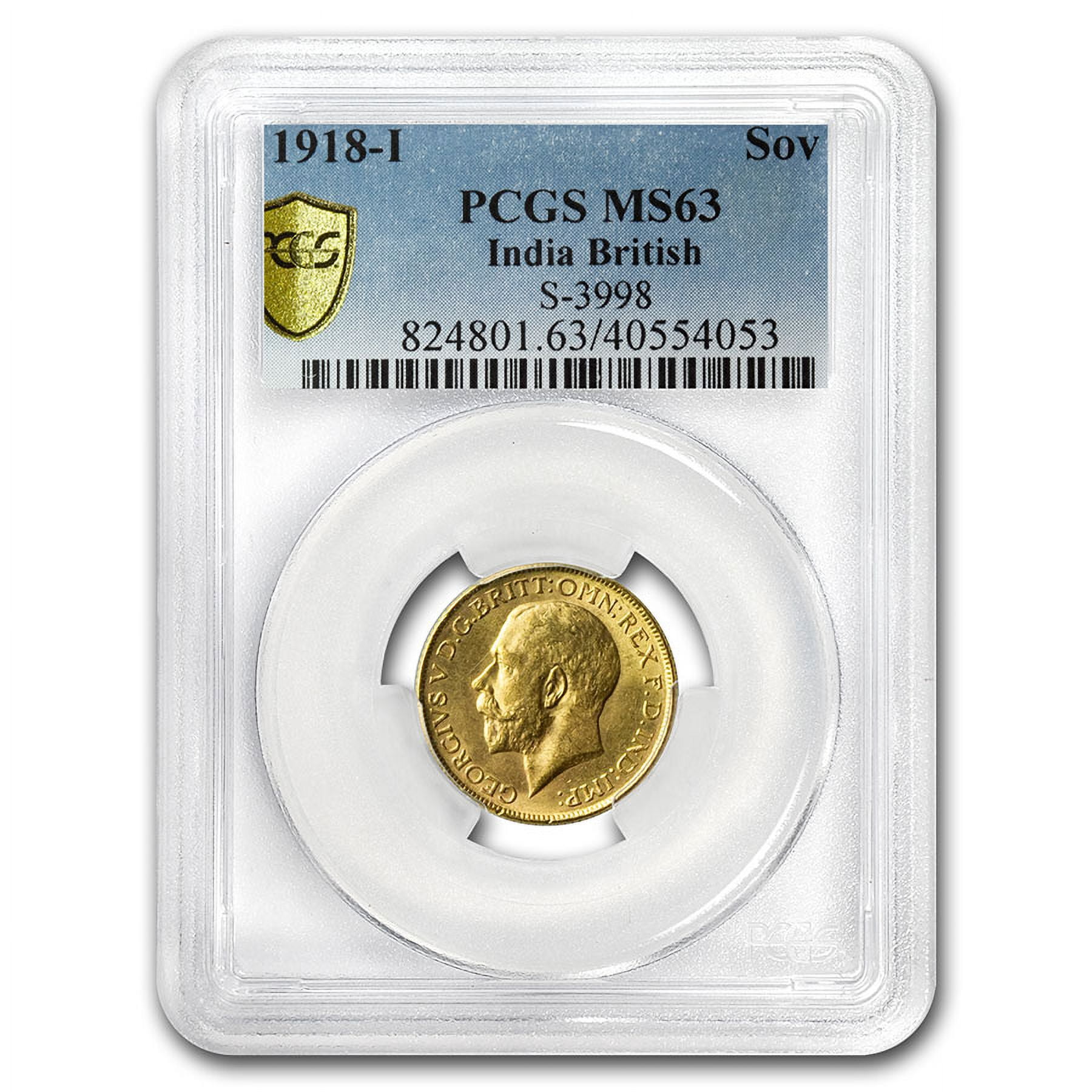 1918-I India Gold Sovereign George V MS-63 PCGS - Walmart.com