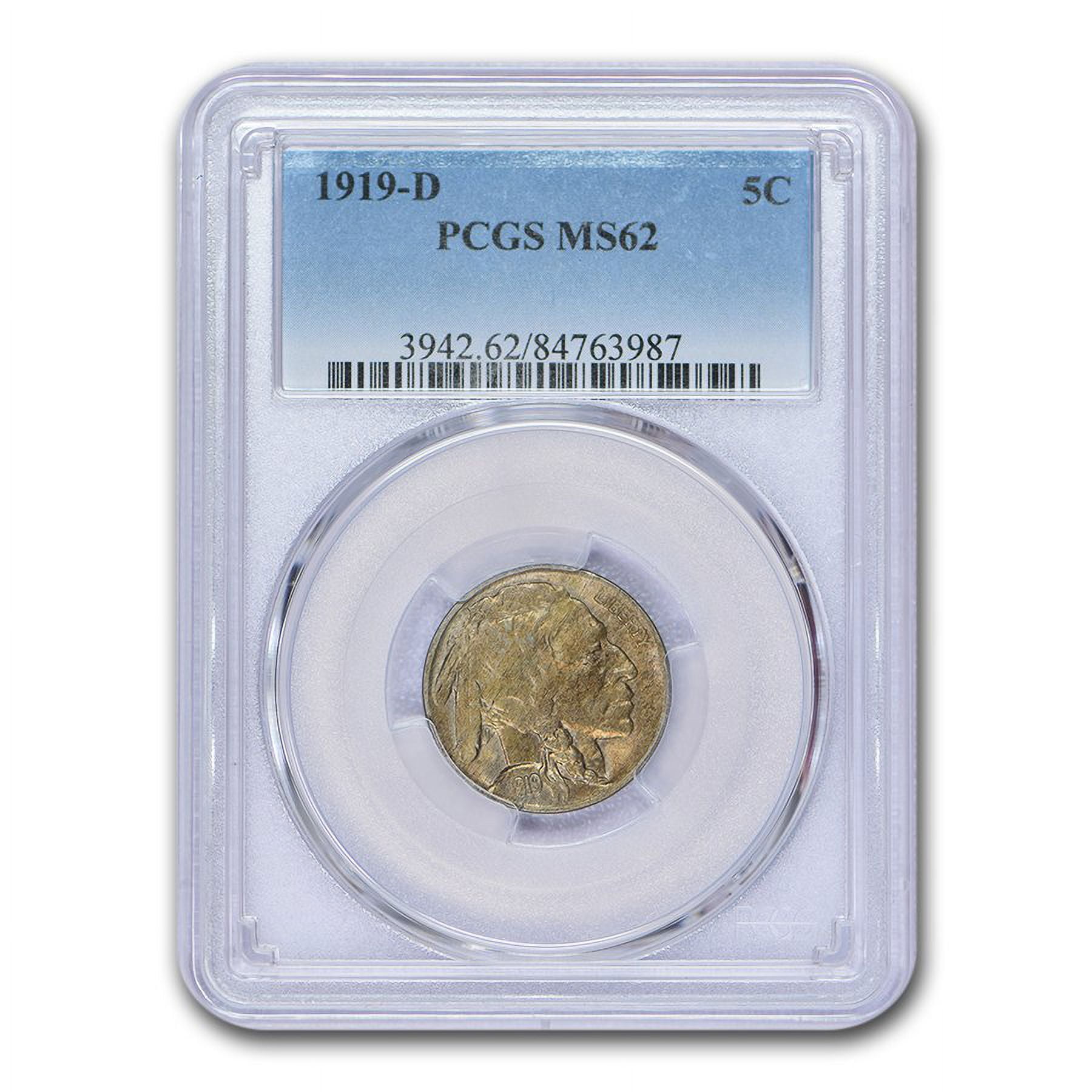 1919-D Buffalo Nickel MS-62 PCGS - Walmart.com