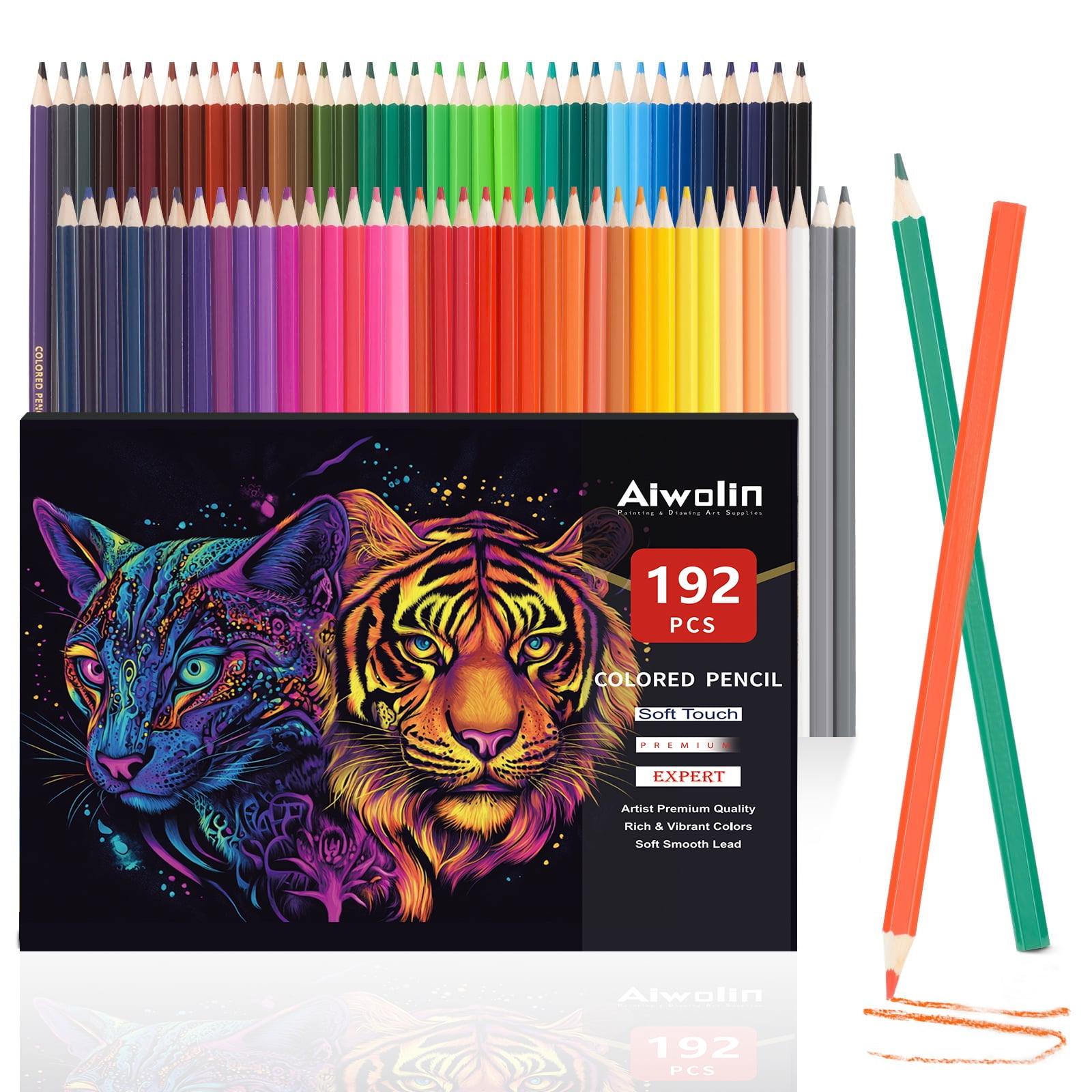 192 Colored Pencil,Rich Pigment Soft Core,72 Metallic Pencil , Ideal ...