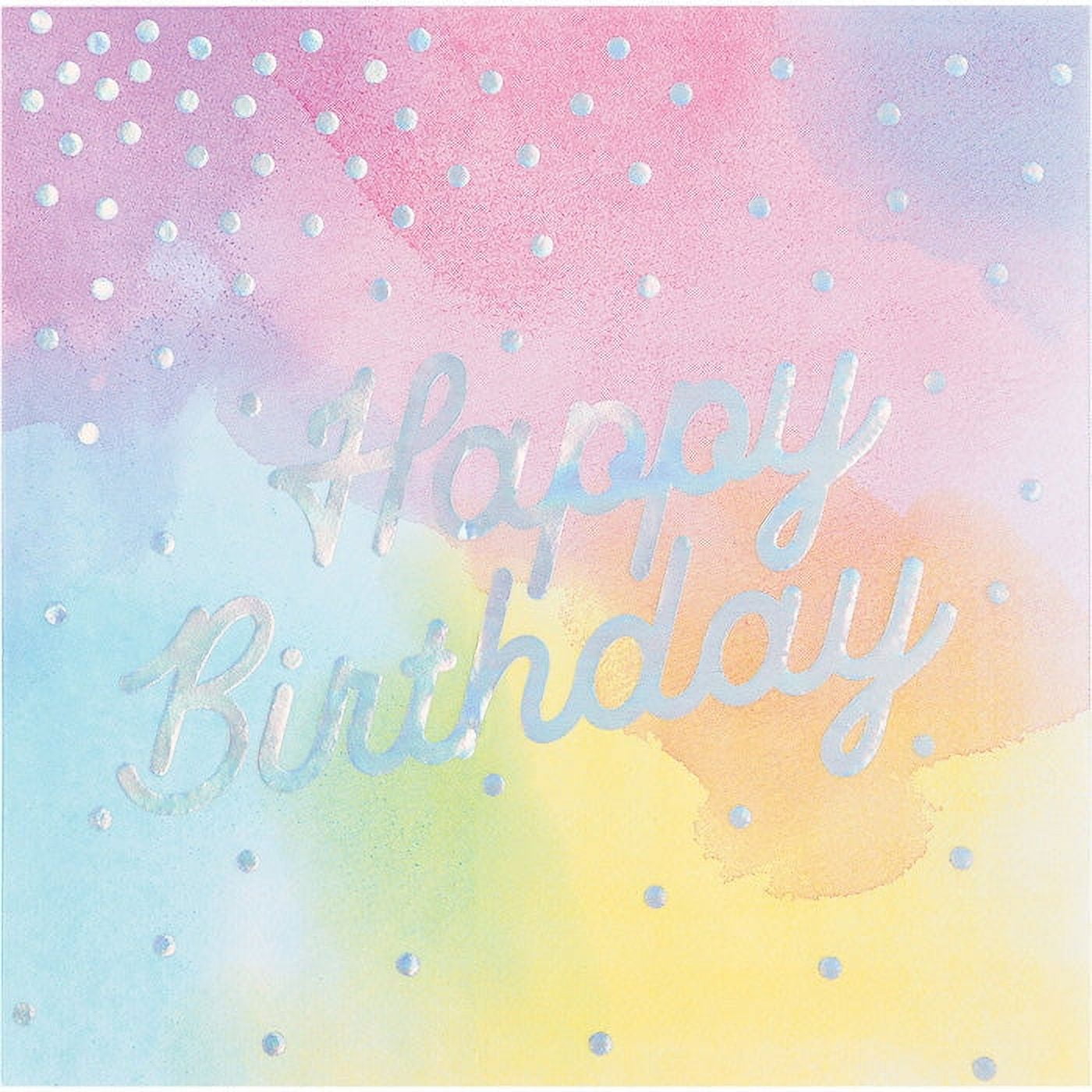 192 Count Bulk Pack Iridescent Party Happy Birthday Luncheon Napkins ...