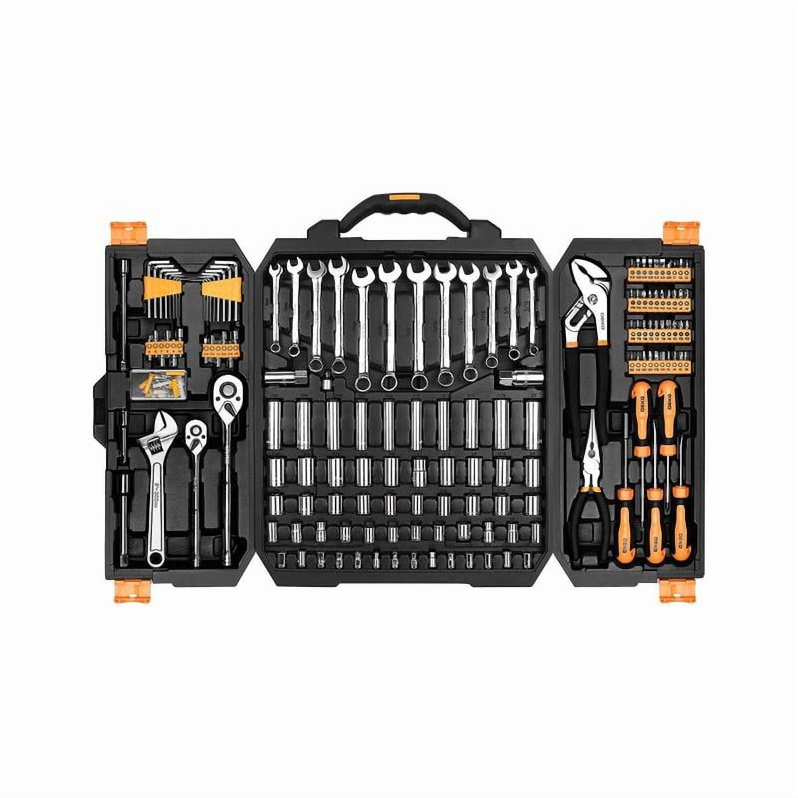 192 Piece Mechanics Socket Wrench Tool Set with Plastic Storage Case ...